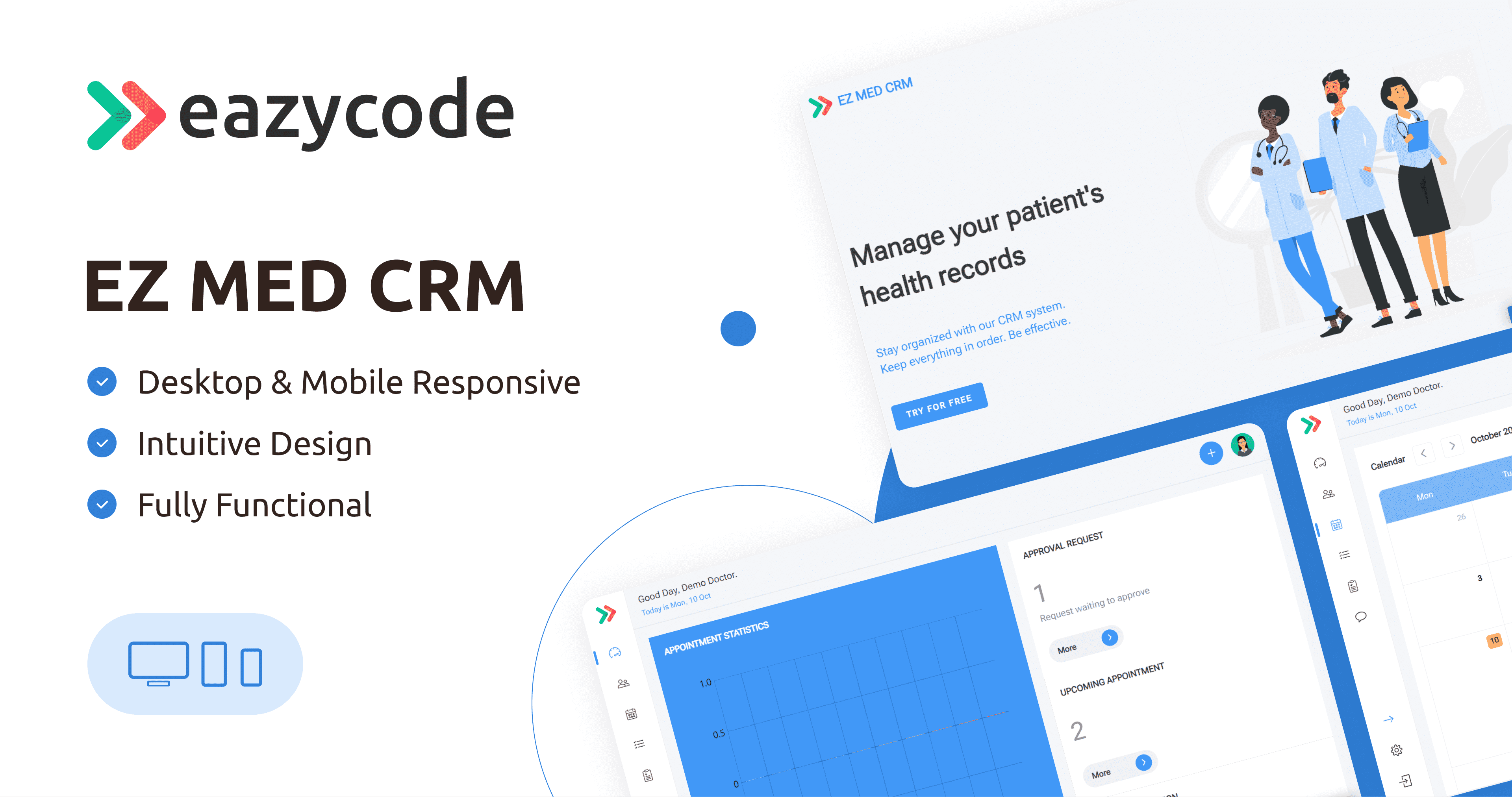 Ez Med CRM Appointment template - NoCode Bubble.io Template by EazyCode - NoCode Agency